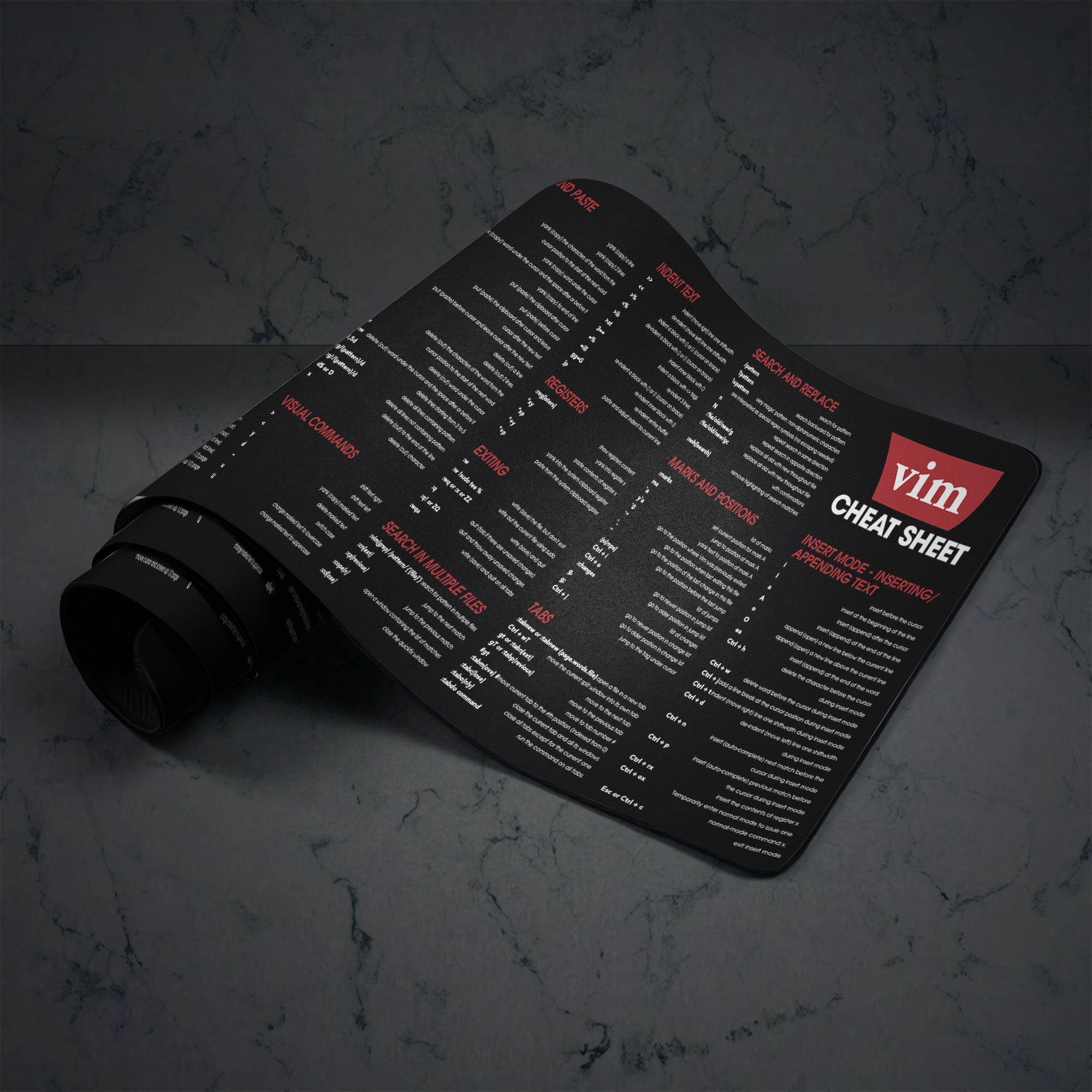 Vim Cheat Sheet Mousepad For Beginner Vim Cheatsheet For Software Engineersvim Reference Guide