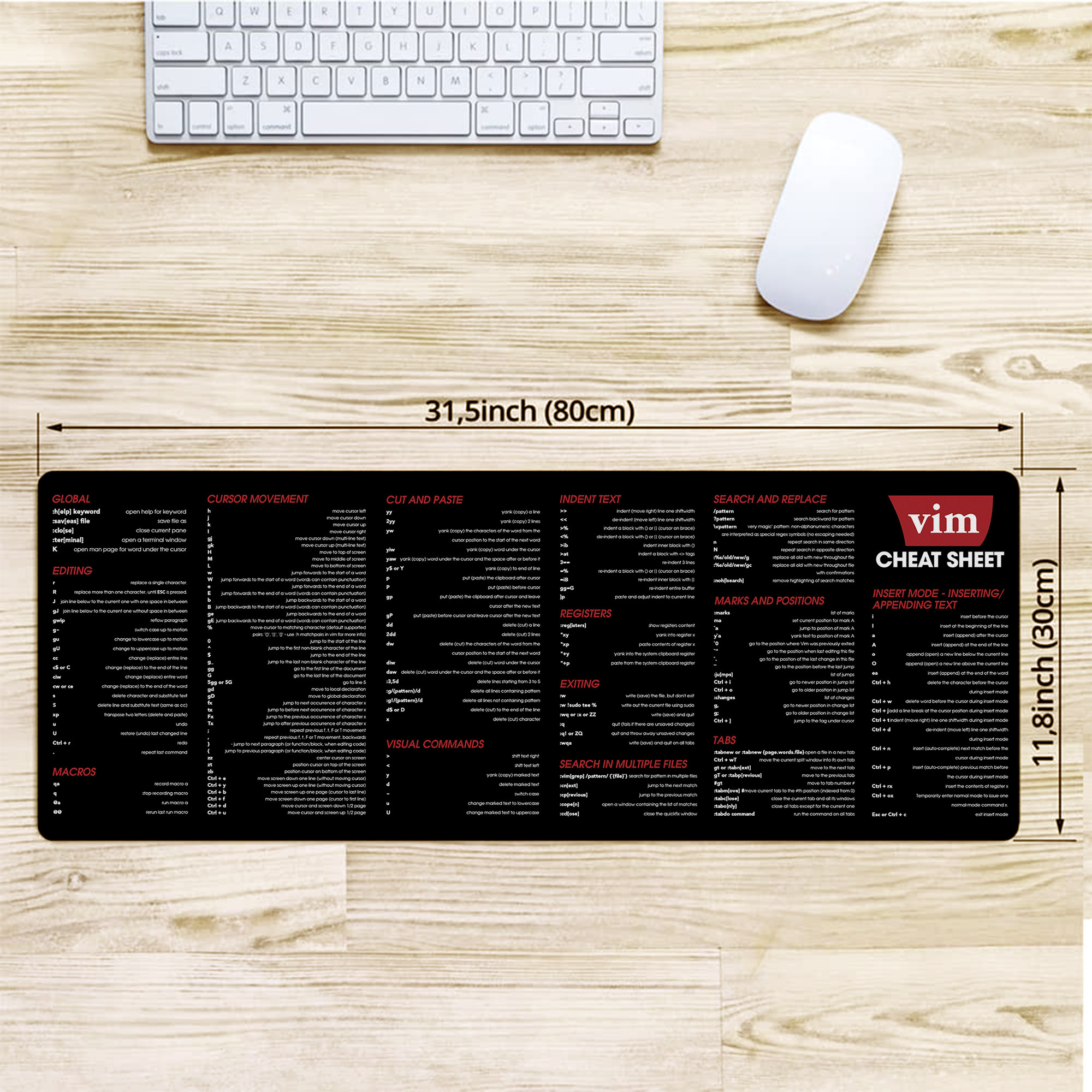 Vim Cheat Sheet Mousepad For Beginner Vim Cheatsheet For Software Engineersvim Reference Guide